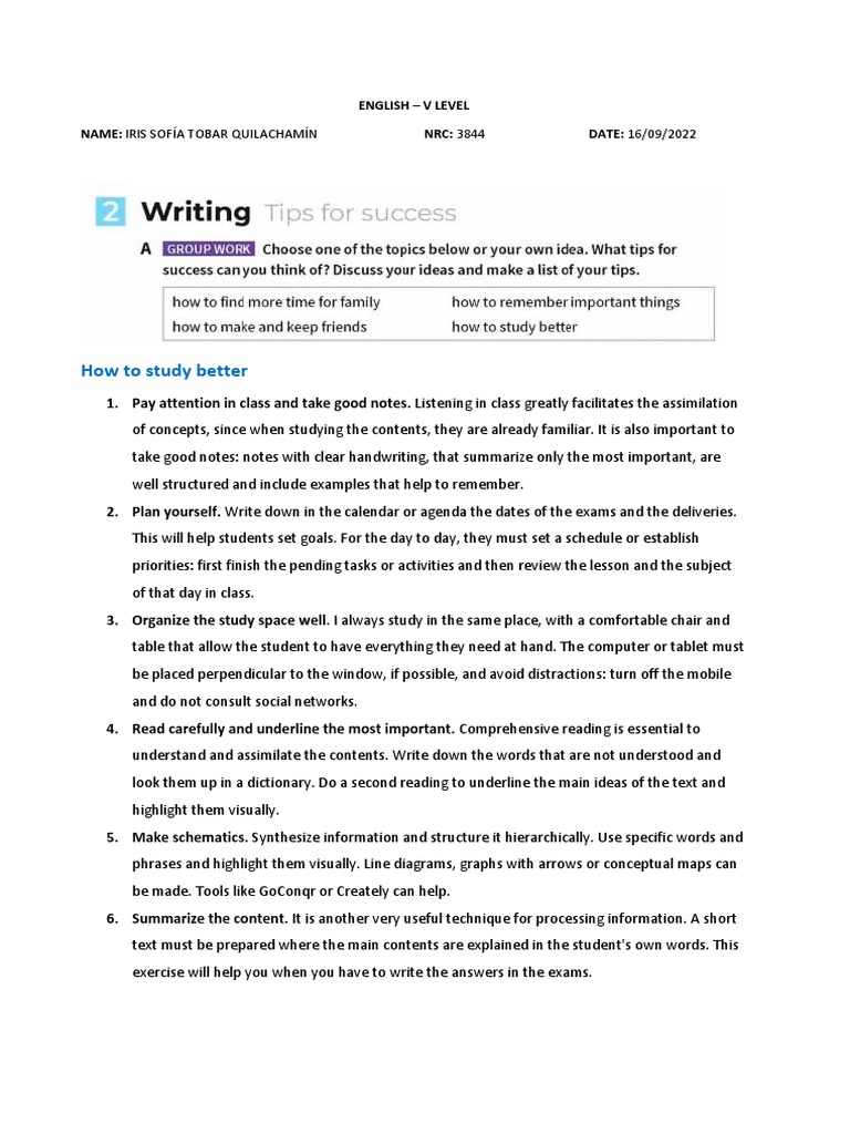 Iris Sofía Tobar Quilachamín - Classwork - 16-09-2022 | PDF | Body Language | Human Communication