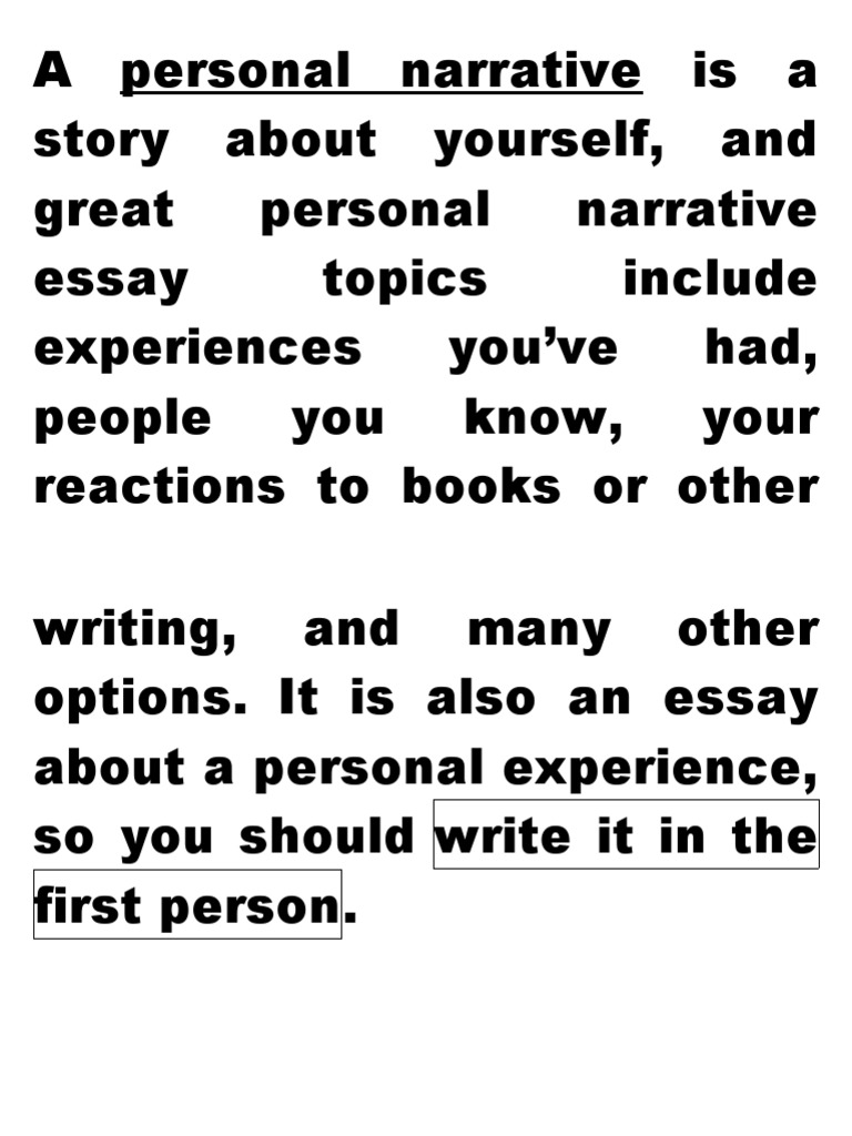 Crafting Your Personal Narrative Essay | PDF | General Fiction