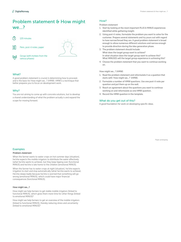 Method Card Problem Statement HMW | PDF | Target Audience | Psychology