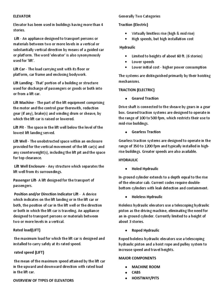 BU Finals Reviewer | PDF | Elevator | Electrical Engineering