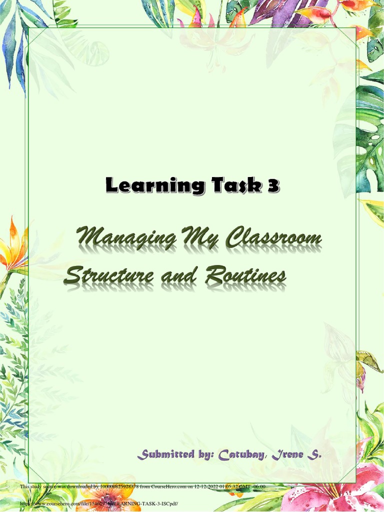 Learning Task 3 Isc PDF | PDF | Learning | Teaching Method