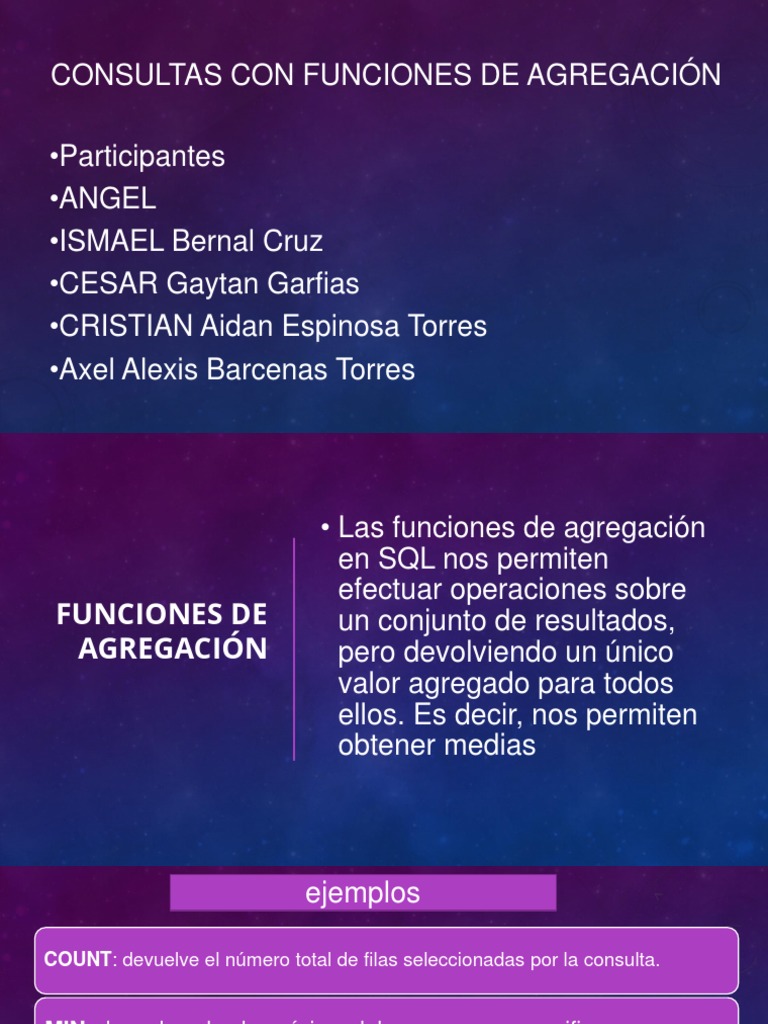 Consultas Con Funciones de Agregación | PDF | SQL | Bases de datos