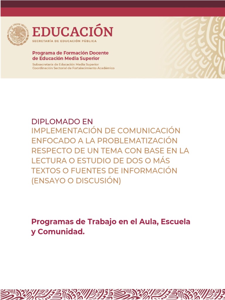 Programa - Aula Escuela Comunidad | PDF | Método de enseñanza | Aprendizaje