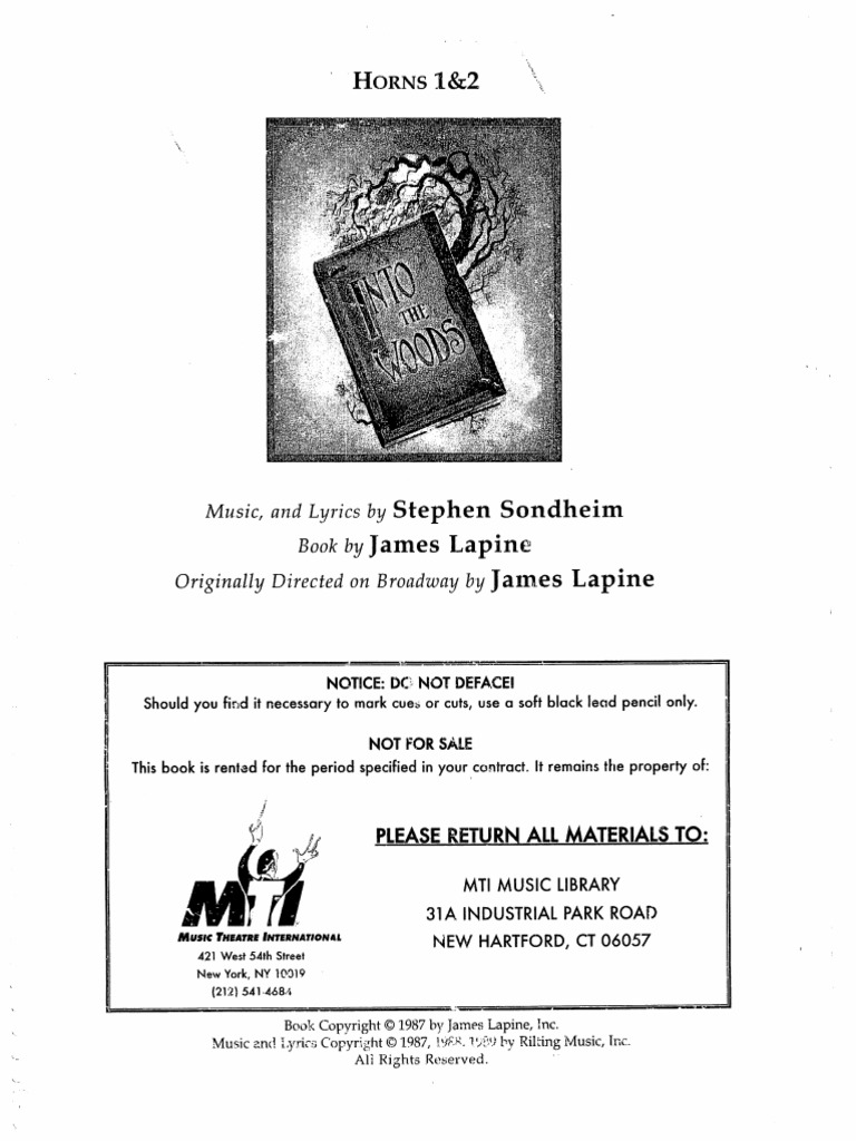Into The Woods (2006 Revised) (MTI) - Horns | PDF