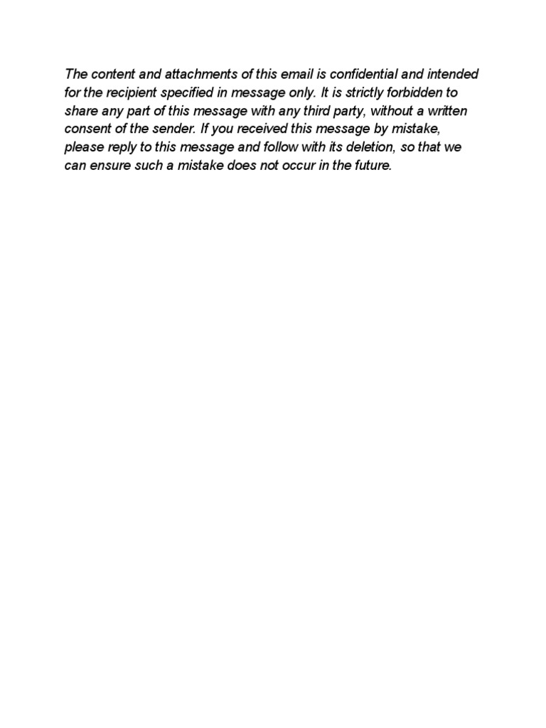 Confidential Email Notice | PDF