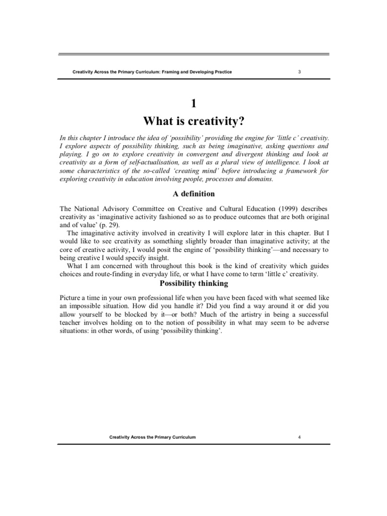 Anna Craft Book Chapter1 | PDF | Creativity | Intelligence