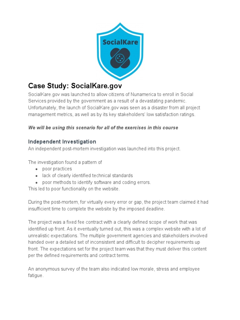 Agnd c1 Foundations of Agile Socialkare - Gov Case Study | PDF | Project Management