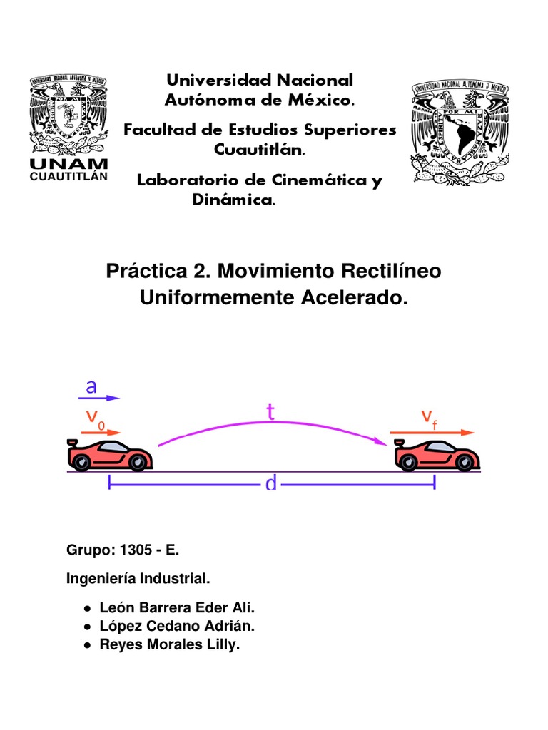 Práctica 2 - Movimiento Rectilíneo Uniformemente Acelerado | PDF ...