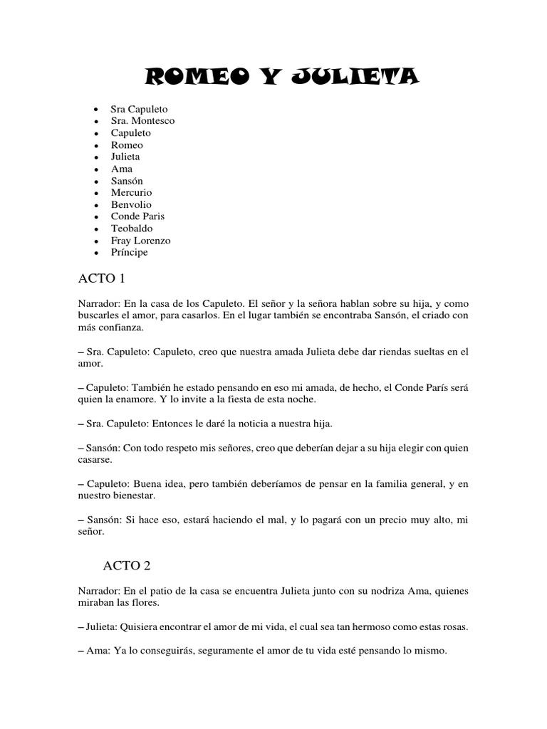 Romeo y Julieta | PDF | Romeo y Julieta
