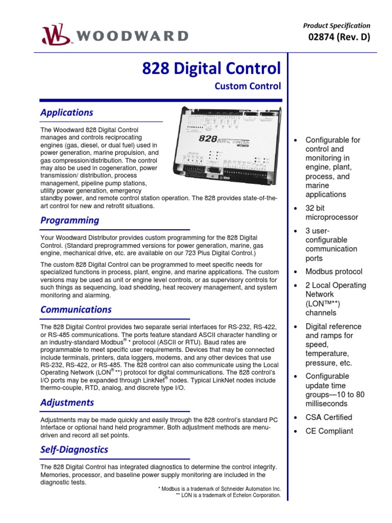 Woodward 828 | PDF | Information And Communications Technology | Manufactured Goods