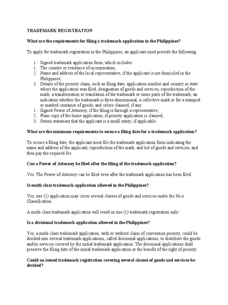 Trademark Registration FAQs | PDF | Trademark | Glossary Of Patent Law ... Trademark Registration FAQs | PDF | Trademark | Glossary Of Patent Law ...