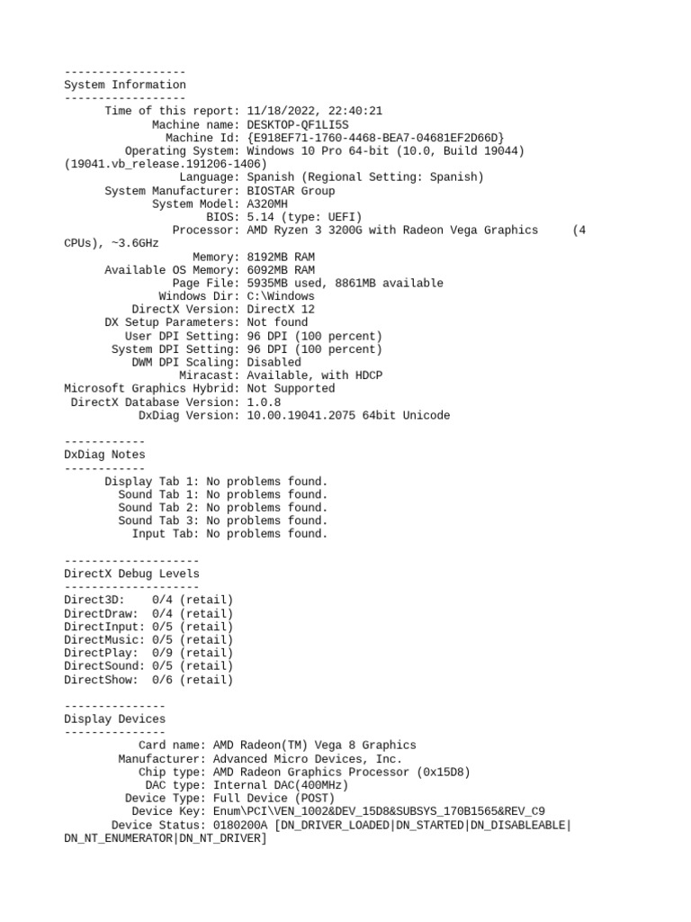 DX Diag | PDF | Device Driver | Codec
