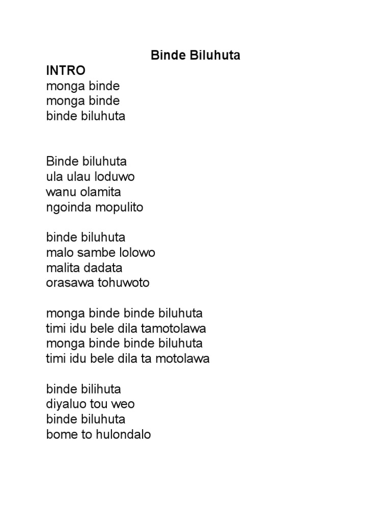 Binde Biluhuta | PDF