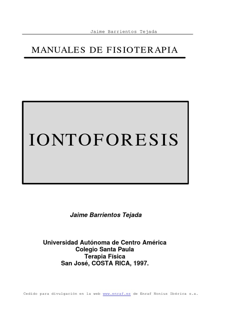 Introducción a la iontoforésis: teoría y aplicaciones terapéuticas ...