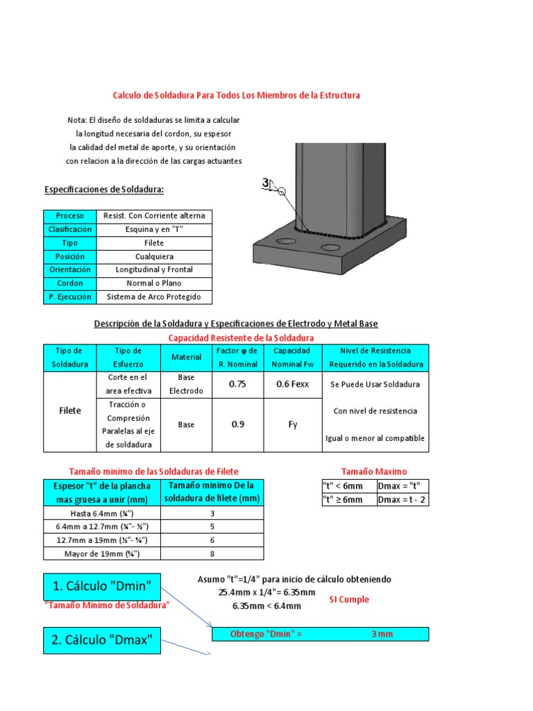 Calculo de Soldaduras y Deflexiones | PDF | Construcción | Soldadura