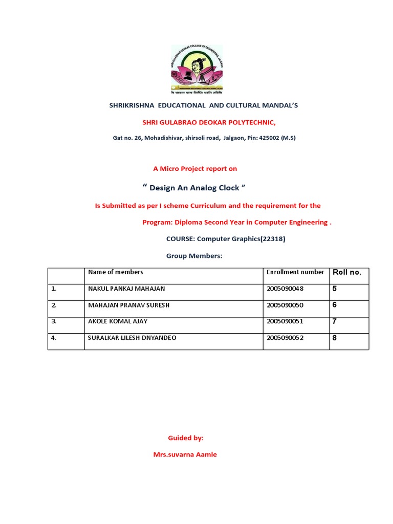 Micro Project Front Page Front Page | PDF