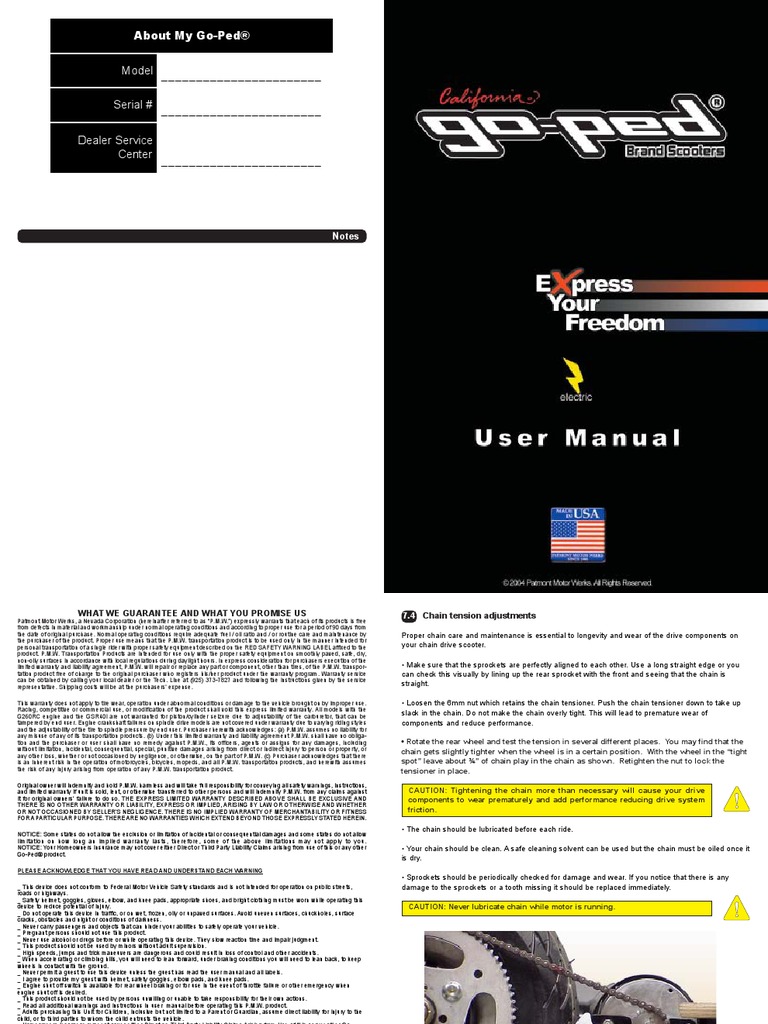 Goped 750 Manual | PDF | Battery Charger | Tire