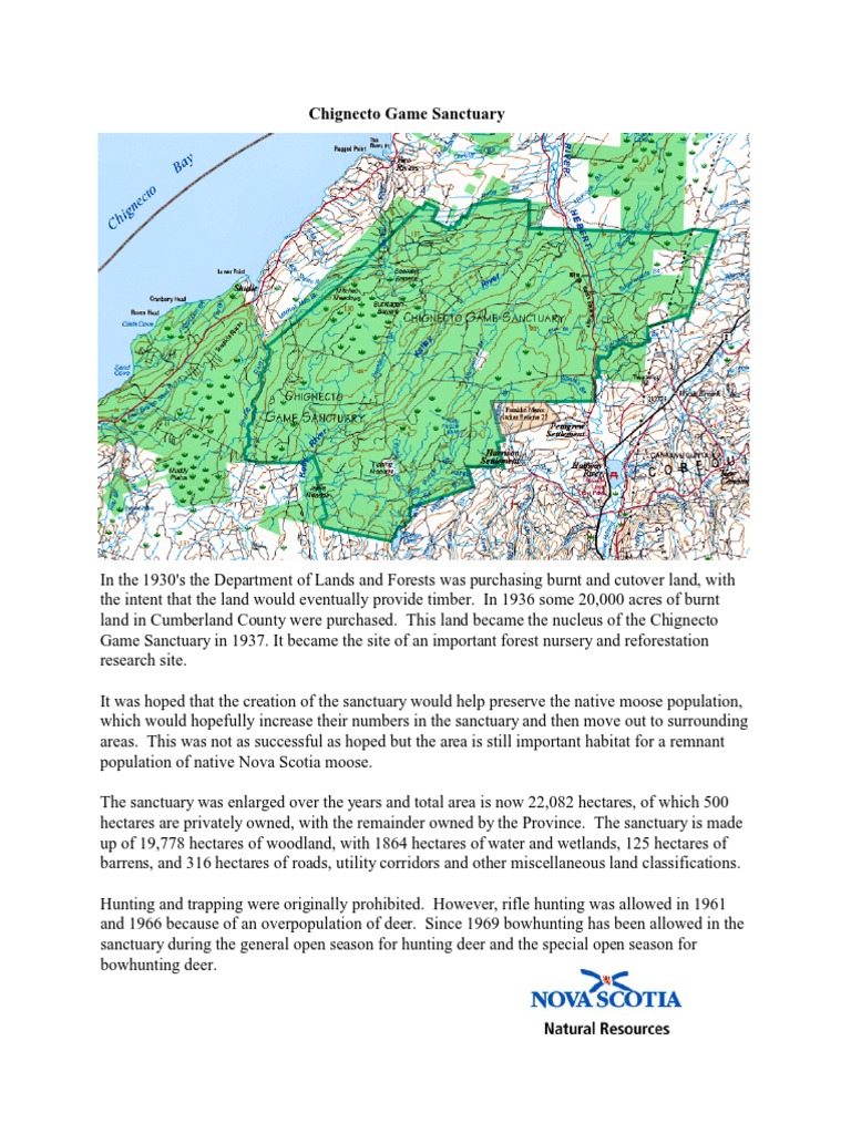 Chignecto Game Sanctuary History | PDF