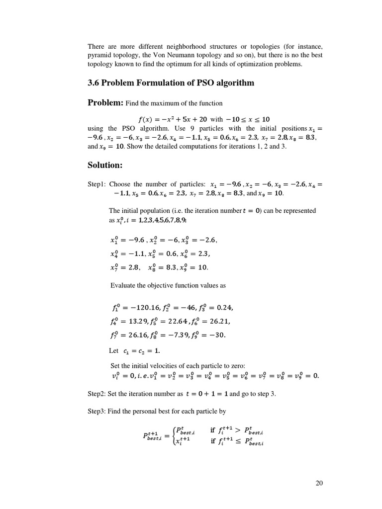 Example PSO | Download Free PDF | Mathematical Optimization | Mathematical Logic