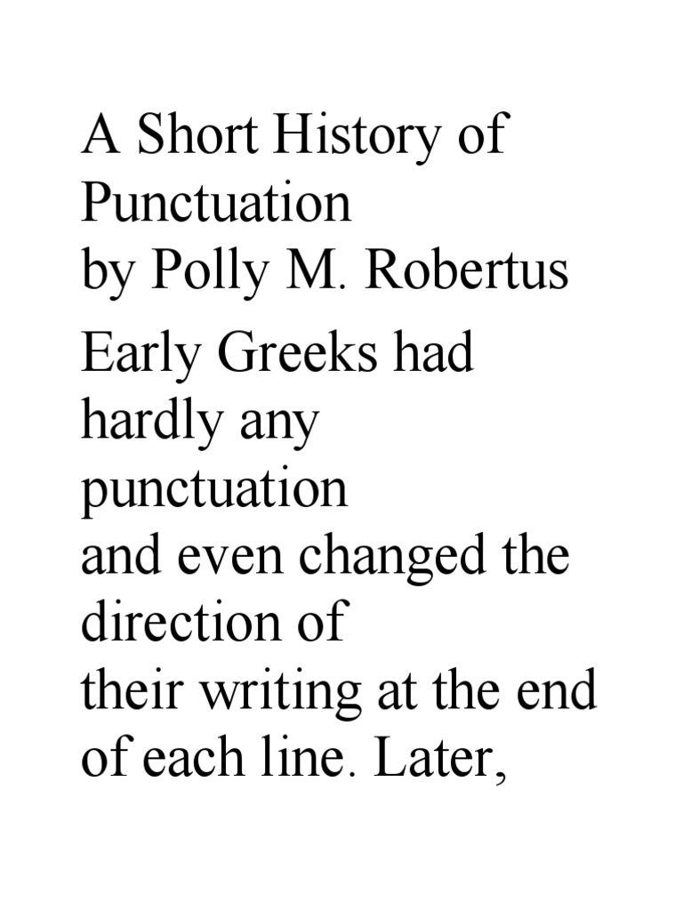 A Short History of Punctuation | PDF | Language Arts & Discipline ...