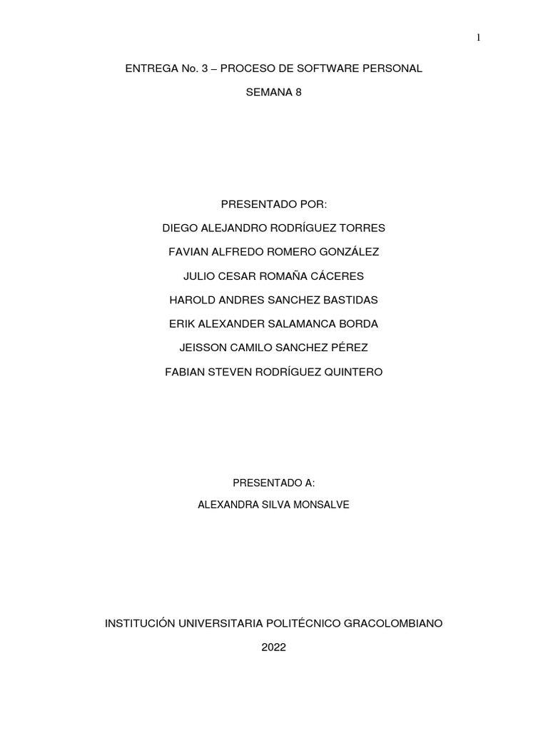 Entrega N°3 - Proceso de Software Personal - Semana7 | PDF | Software ...