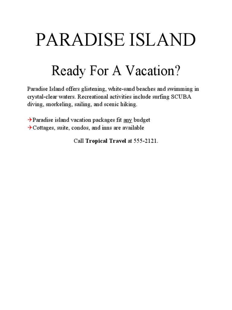 Paradise Island | PDF