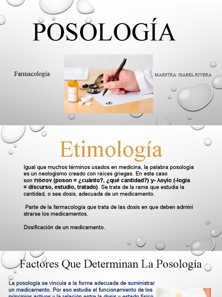 Posología | PDF | Medicamentos con receta | Farmacología