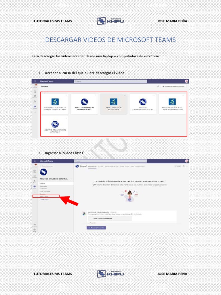 Descargar Videos de MS Teams | PDF