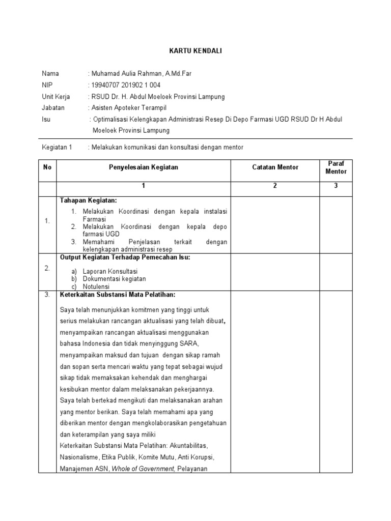 Laporan Konsultasi Mentor | PDF