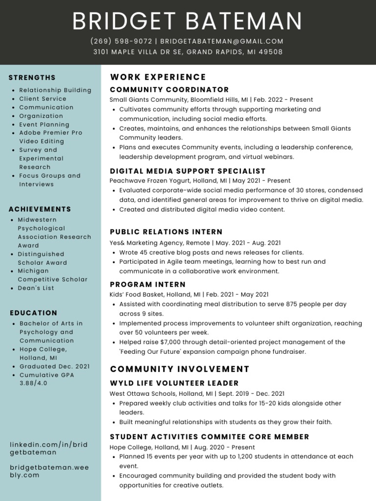 Bateman Resume | Download Free PDF | Social Media | Popular Culture & Media Studies