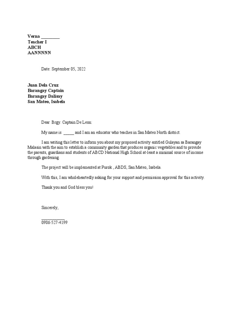 Community Involvement - Letter | PDF