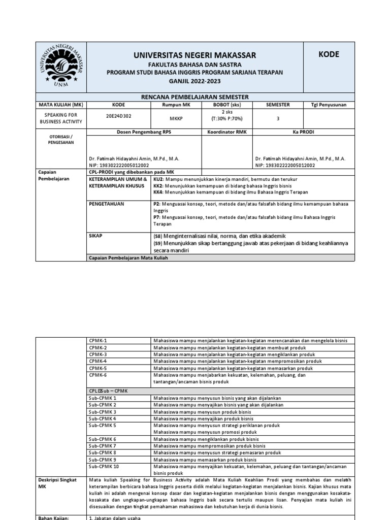 RPS Speaking For Business Activity | PDF