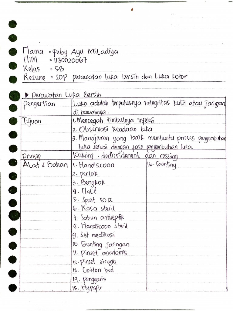 Feby Ayu Miladiya - Sop Pembersihan Luka Bersih Dan Luka Kotor | PDF
