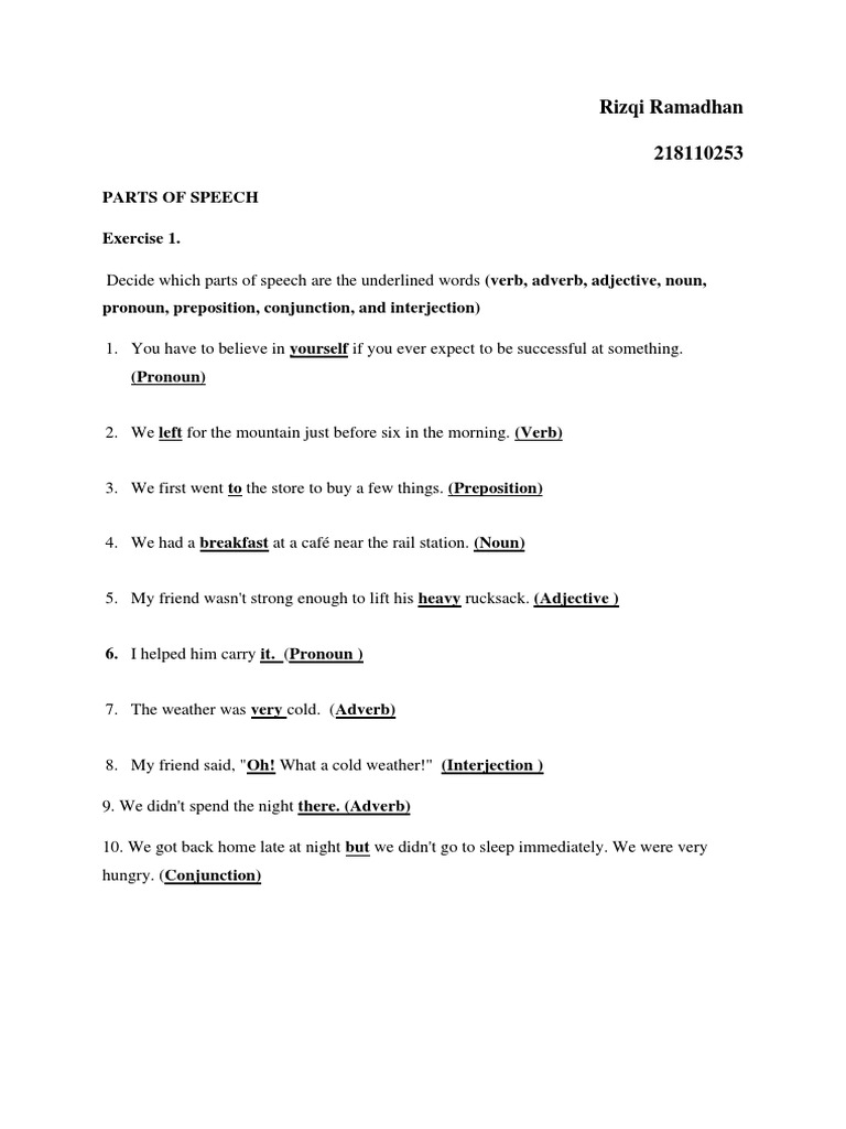 Tugas Rizqi Ramadhan | PDF | Part Of Speech | Adverb