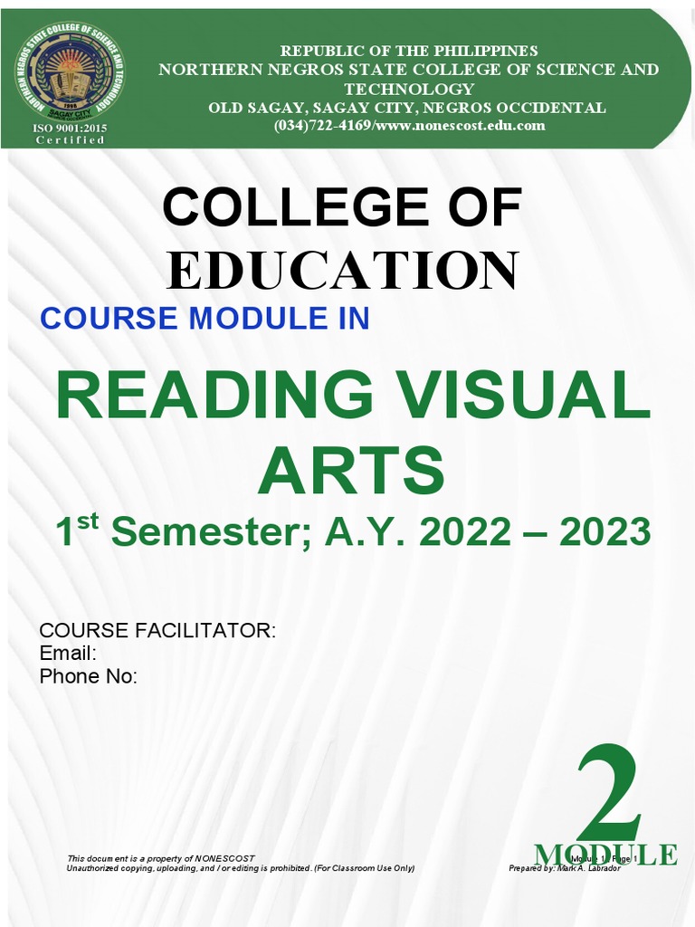 Reading Visual Arts Course Module | PDF | Cubism | Paintings