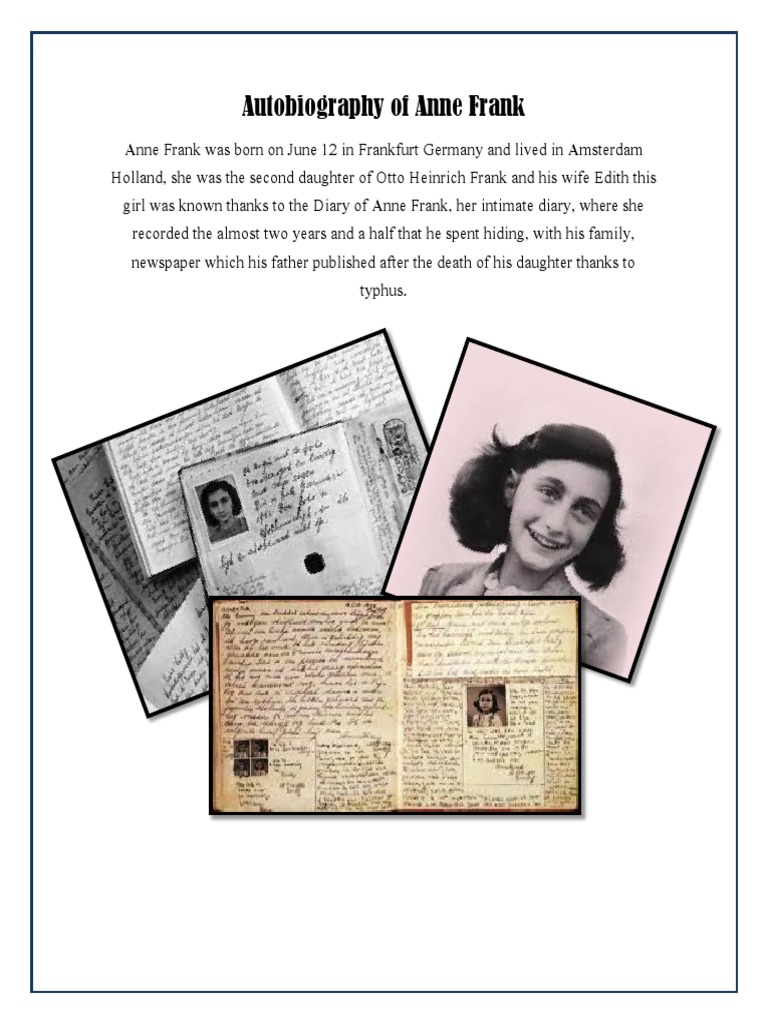 Autobiography of Anne Frank | PDF