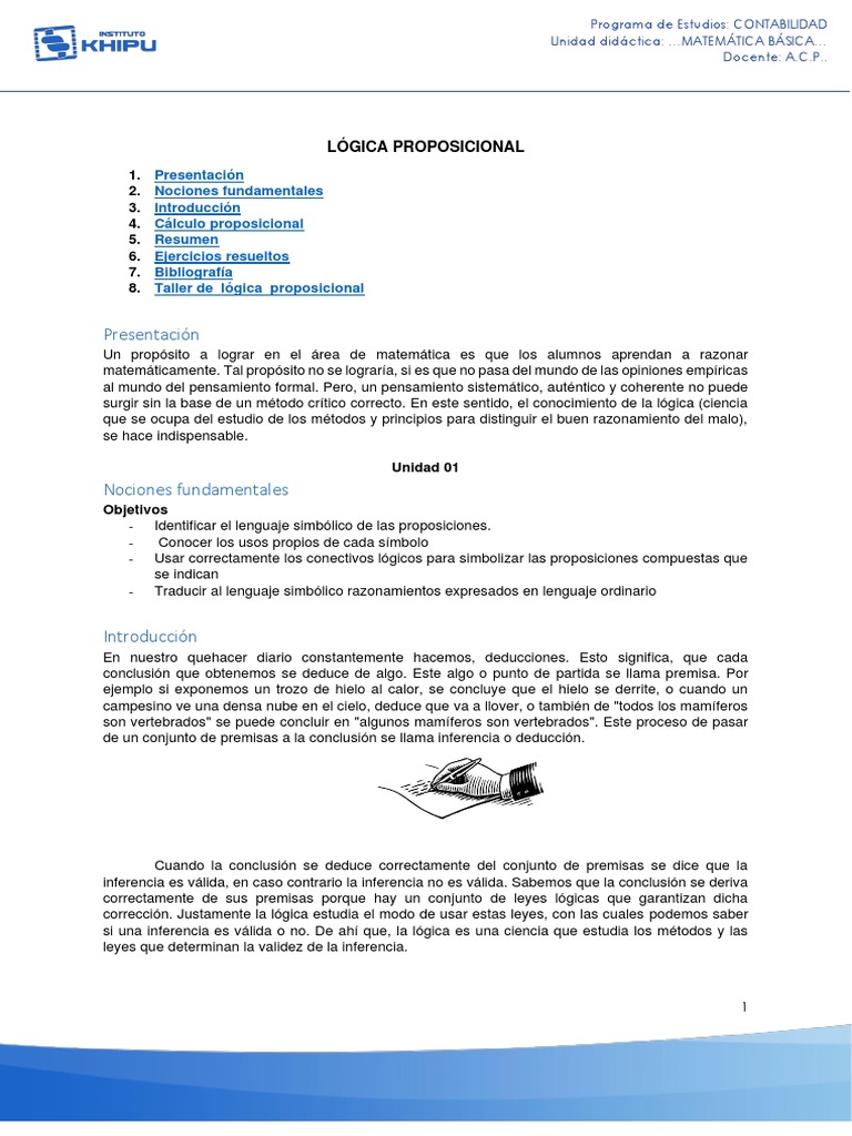 1 Logica Proposicional | PDF | Proposición | Lógica