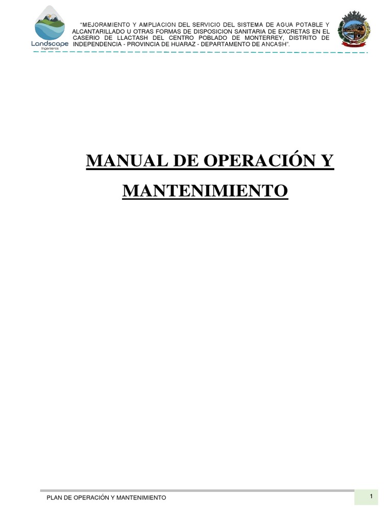 Manual de Operacion y Mantenimiento | PDF | Agua | Alcantarillado