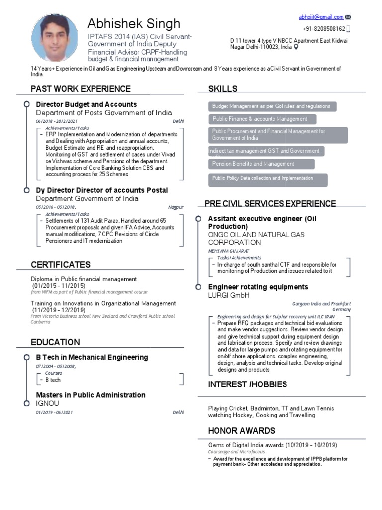 Abhishek's Resume | PDF | Government Of India | Government