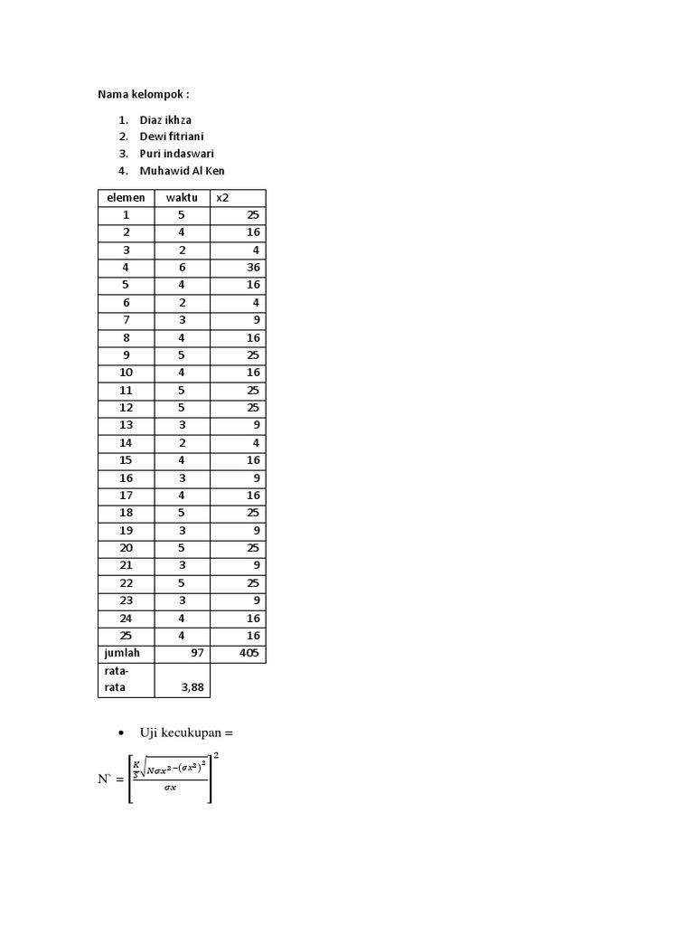 Stopwatch Time Study | PDF