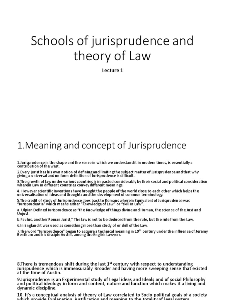 Schools of Jurisprudence and Theory of Law | PDF | Jurisprudence ...