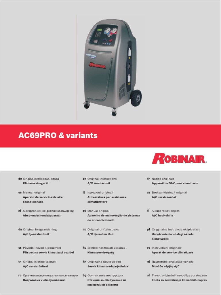 Ac690pro Robinair Operacion Español | PDF
