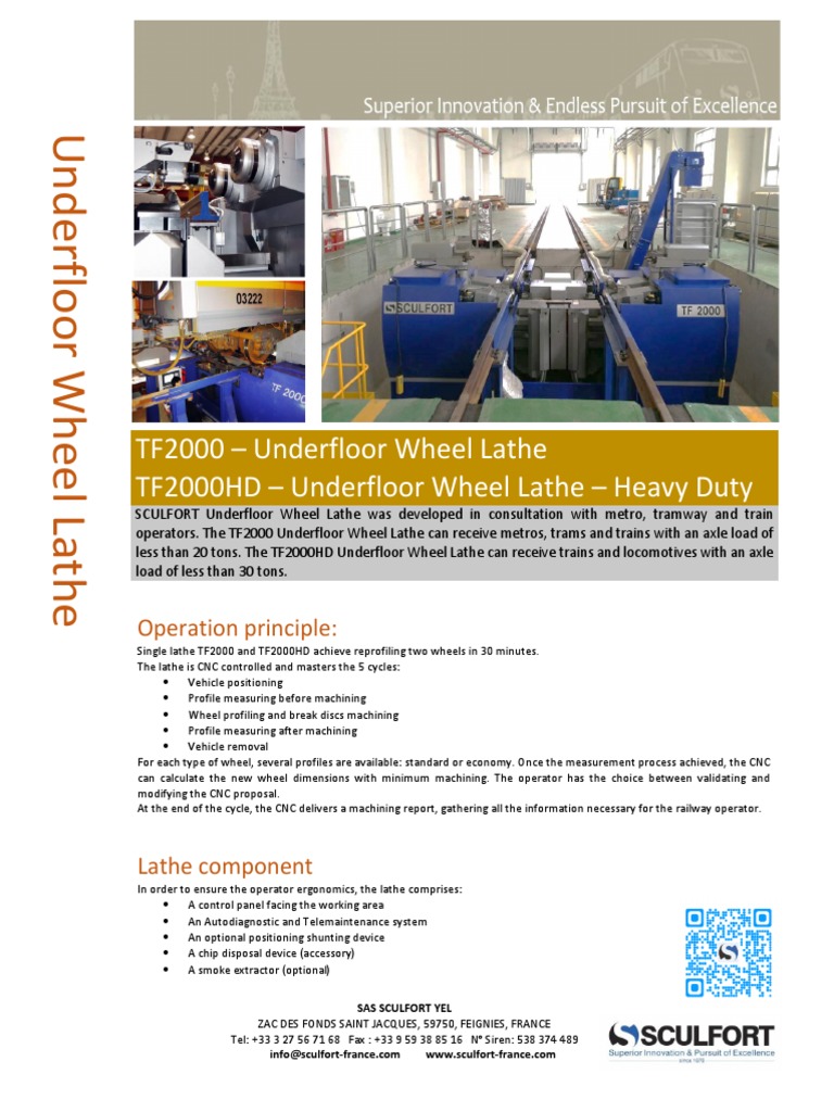 Catalog Underfloor Wheel Lathe Simple and Tandem en | PDF | Train | Wheel