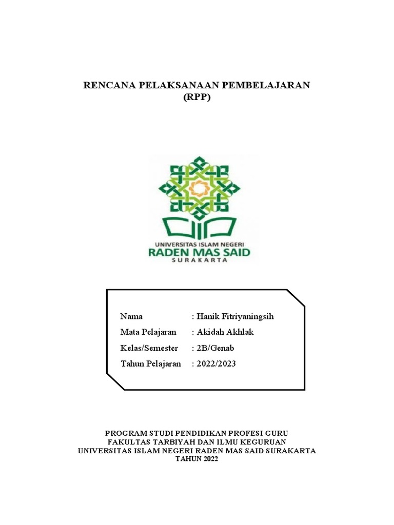 Tugas Ke-6 RPP (Bag.1) | PDF