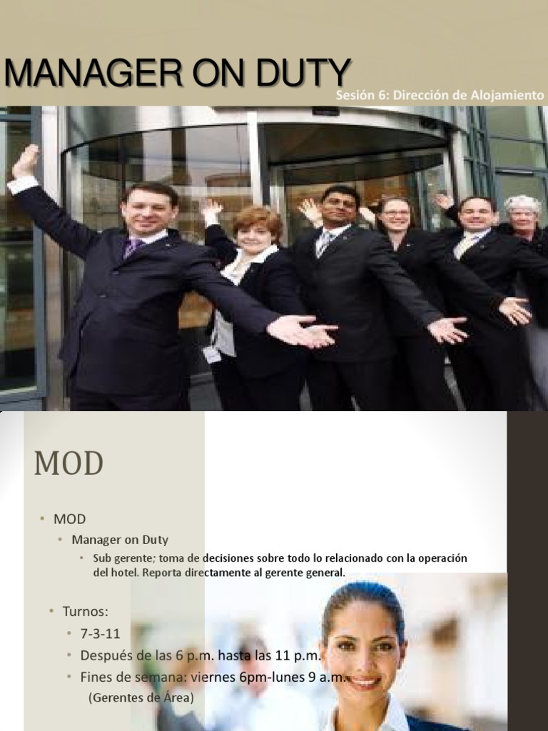 Manager On Duty: Sesión 6: Dirección de Alojamiento | PDF