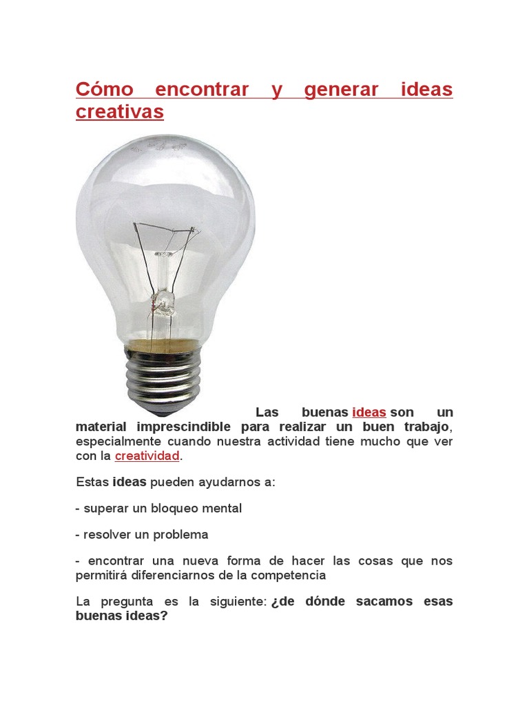 Generating Creative Ideas: Tips for Filling Your Idea Folder | PDF ...