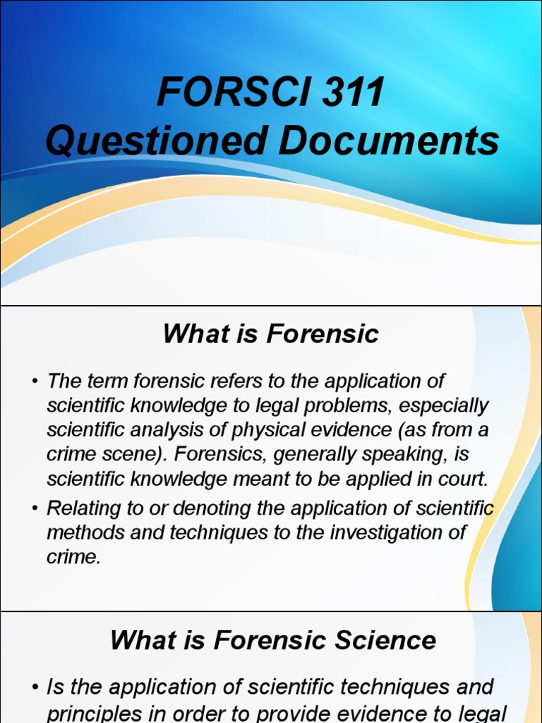 Criminalistics 4 - Forsci 311 | PDF | Forensic Science | Graphology