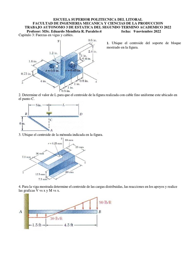 TA-3 Mec Vect 2022b-P4 | PDF | Viga (Estructura) | Ingeniero civil