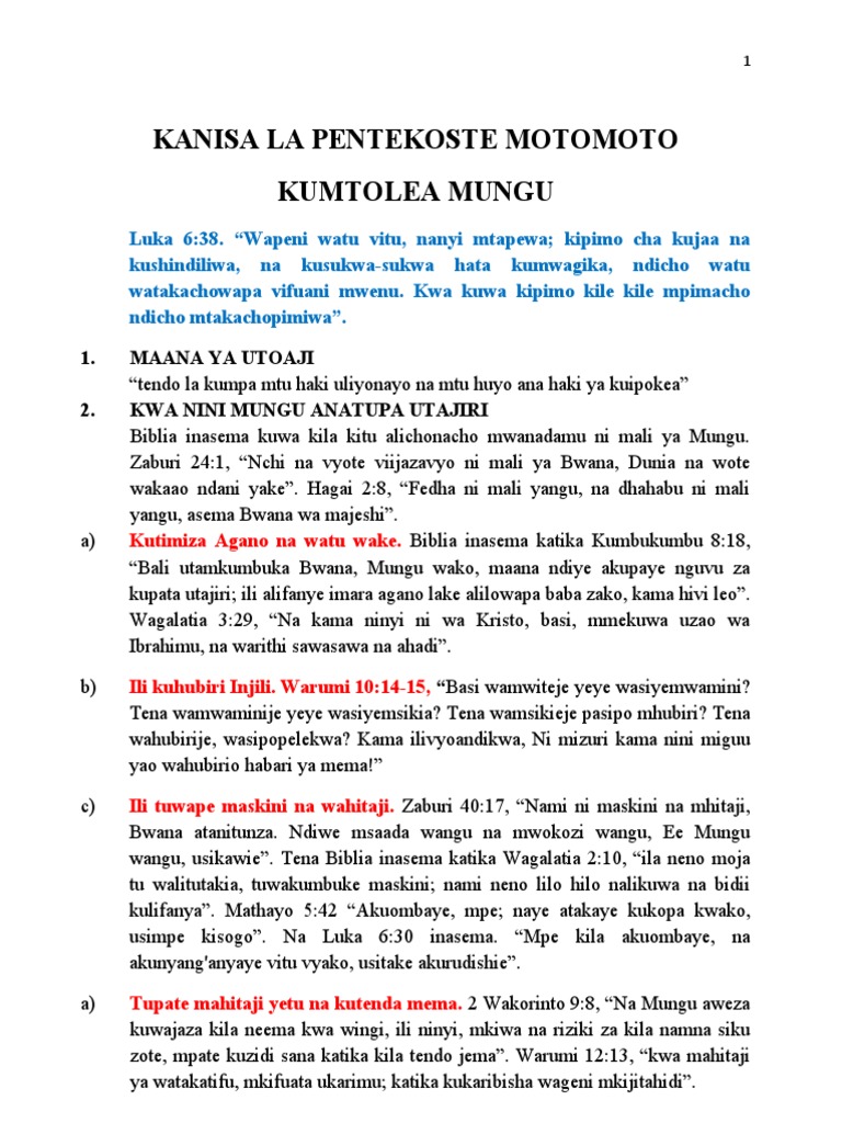 Kumtolea Mungu V 1 | PDF