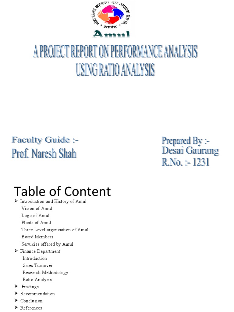 Amul's Profitability and Ratio Analysis | PDF | Market Liquidity ...